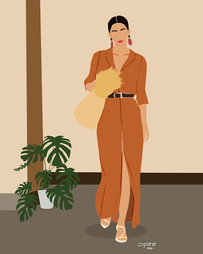 Artsy 2d faceless illustration with minimalist background by ...