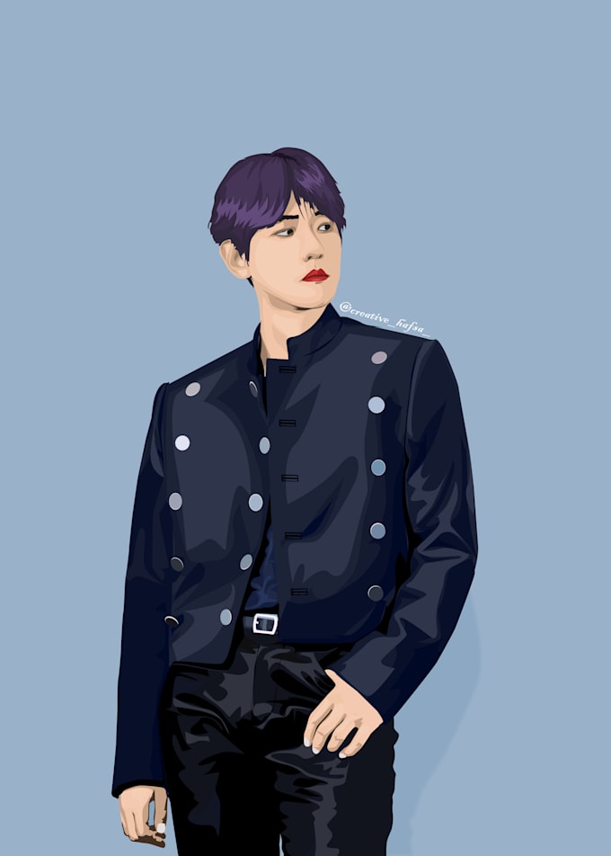 Make a semi realistic vector and vexel portrait by Hafsashaikh929 | Fiverr