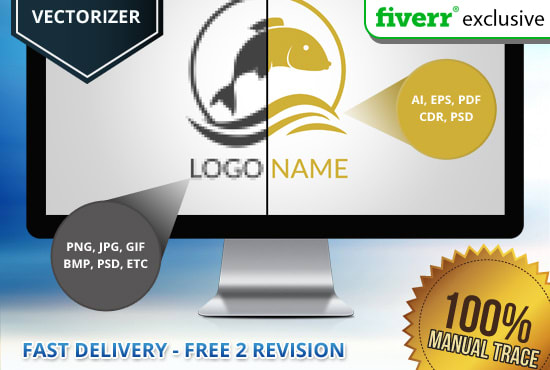 Vectorise your low resolution logo or flat picture by Prada_design | Fiverr