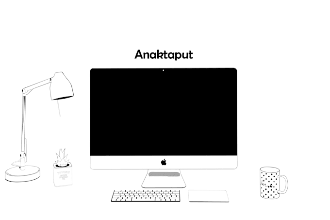 Draw your desktop or laptop setup into line art by Anaktaput | Fiverr