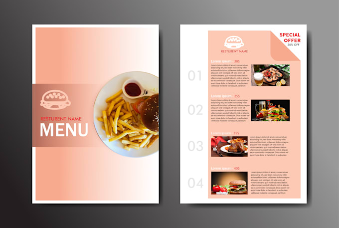 Design eye catching restaurant menu designs by Updesignerlk | Fiverr