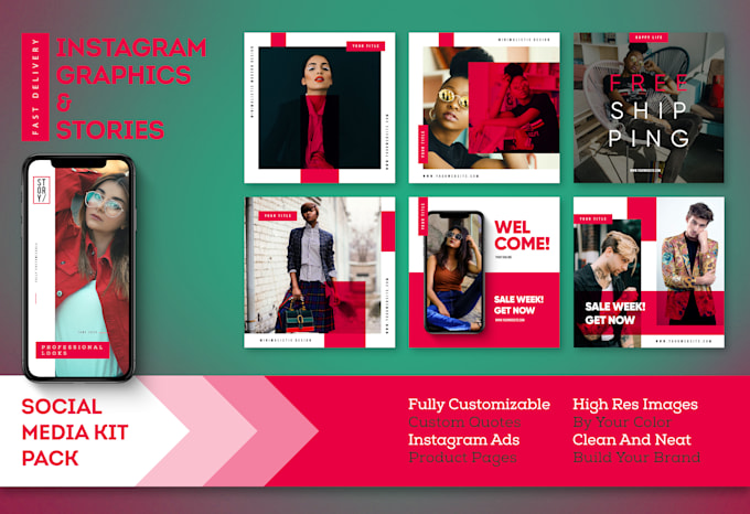 Make premium quality and awesome instagram post and story designs by ...