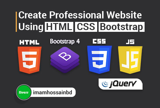 Website design with html css, bootstrap, psd to html by Imamhossainbd | Fiverr