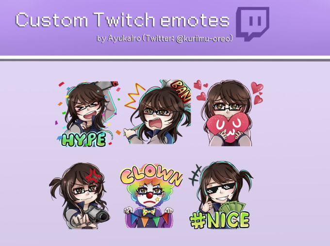 Create custom twitch emotes for all you epic gamers by Ayukairo | Fiverr
