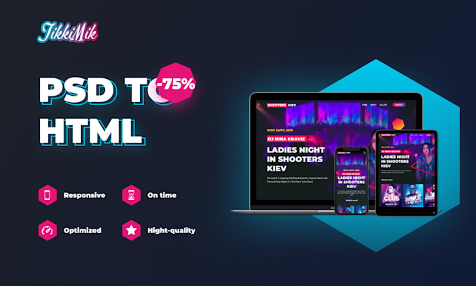 Do psd, xd, sketch, figma design conversion to html template by ...