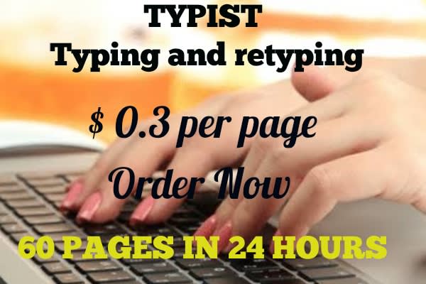 Do fast typing job, copy paste typing job,retyping, typing job in 24 ...