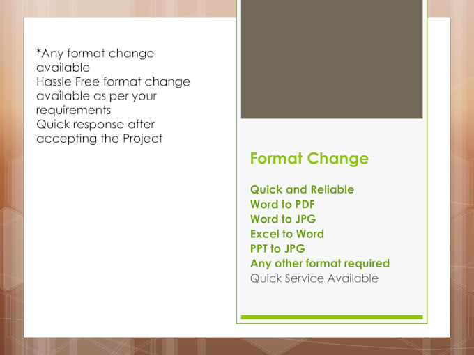 Change format of your file any format by Datamining123 | Fiverr