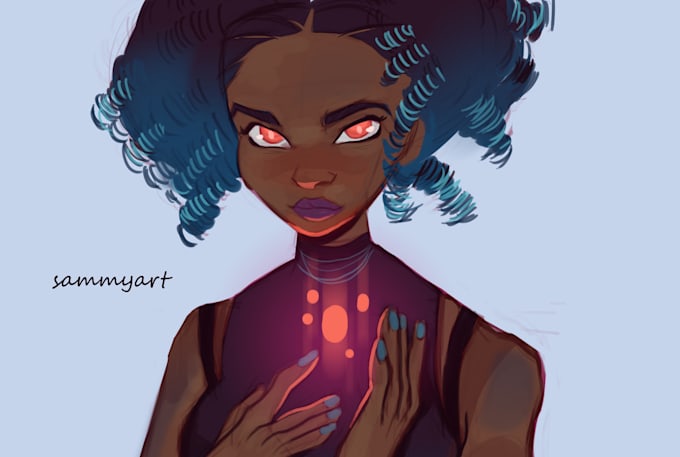 Draw semi realistic fantasy art, cartoon portrait by Samueldesign009 ...