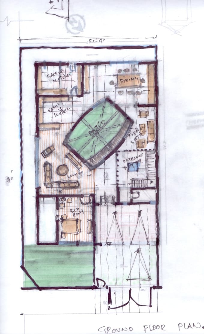 Create sketching concept design ,2d autocad drawing by Zahidramzanz ...