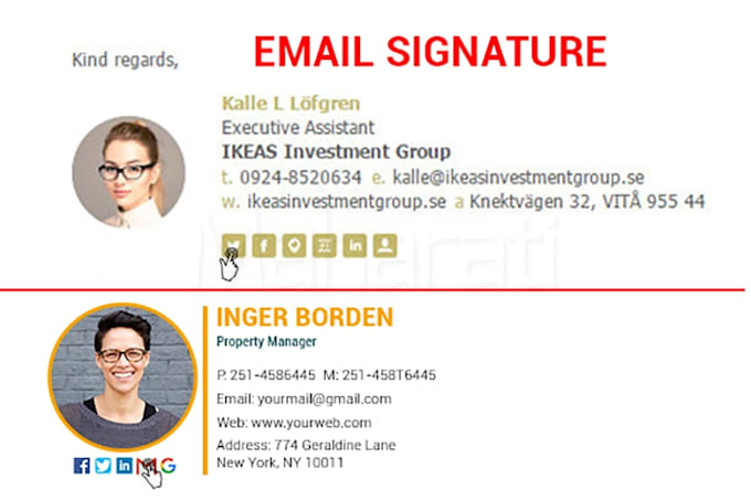 Create designer clickable email signature by Gs2soni | Fiverr