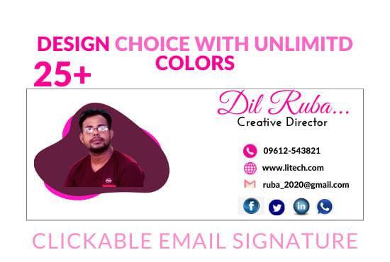 Create Clickable Email Signature Or Html Email Signature By Helal2020