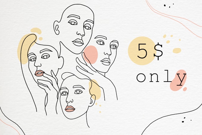 Draw minimalist one line portrait illustration by Holovei | Fiverr