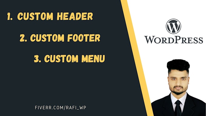 Do Custom Header Footer Menu In Your Wordress Website By Rafiwp Fiverr