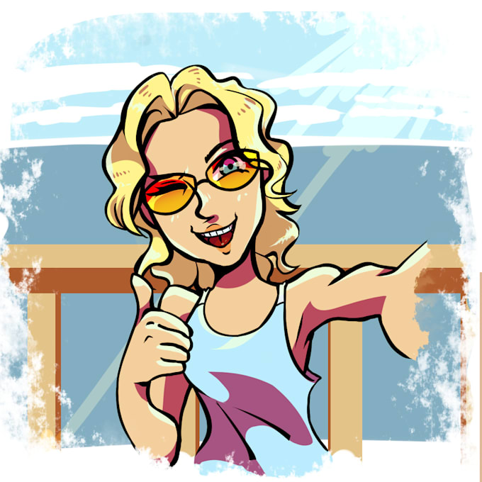 Make an awesome illustration with a cool cartoon style by Lolidesings ...