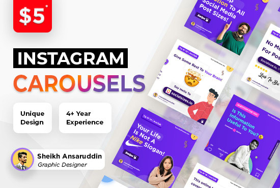 Design engaging instagram carousel post infographics by Iamsheikhansar | Fiverr