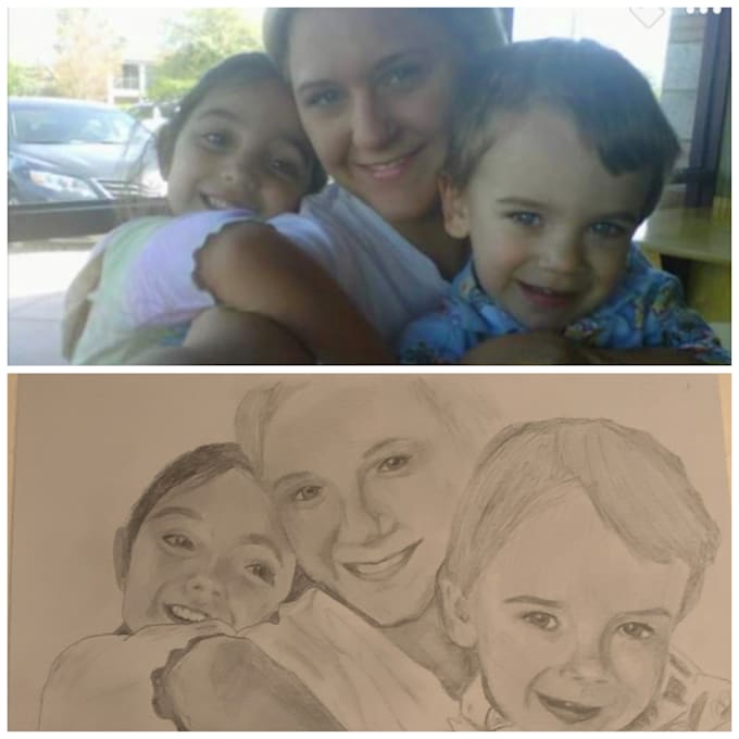Draw your friend or family member by hand by Miagrace121 | Fiverr
