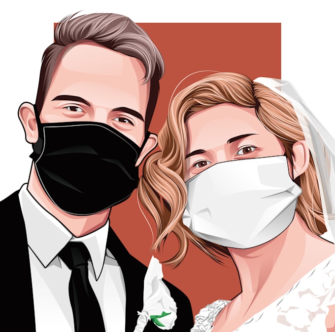 Make your couple photos to your cartoon portrait by Adiiim9 | Fiverr