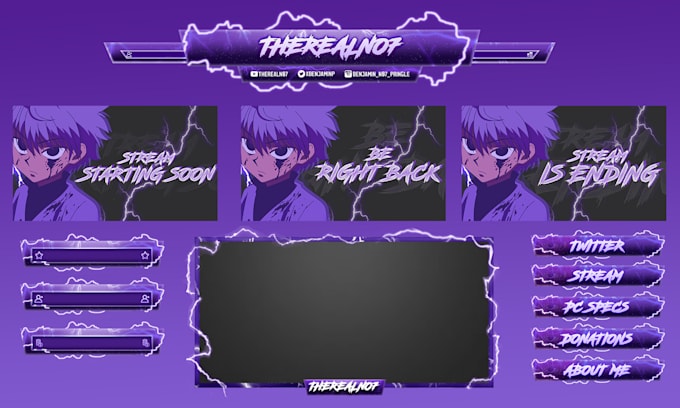 Design unique twitch overlay and logo for your stream by Usamayameen60 ...