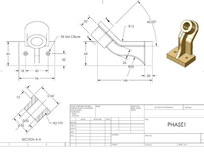 Do 2d drawings on autocad solidworks by Engr_shary | Fiverr