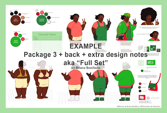 Draw a reference sheet of your character by Bbrianimation | Fiverr
