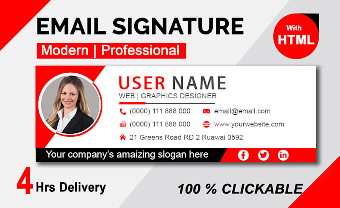 Make an attractive ,world class clickable email signature by Raza_saif ...