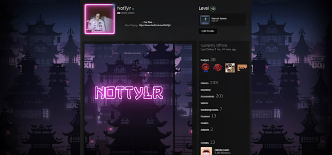 Create animated, personalized steam profile artwork by Nottylr | Fiverr