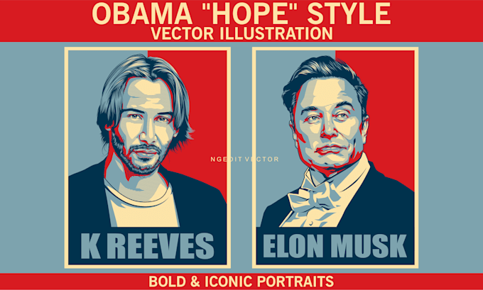 Create obama hope style vector from your photos by Ngedit_vector | Fiverr