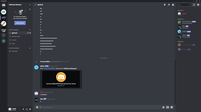 Make a simple discord bot for your server by Learnenplay | Fiverr