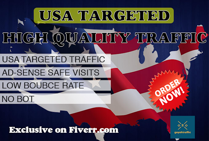 Send usa targeted web traffic,real visitors by Goyohtraffic | Fiverr