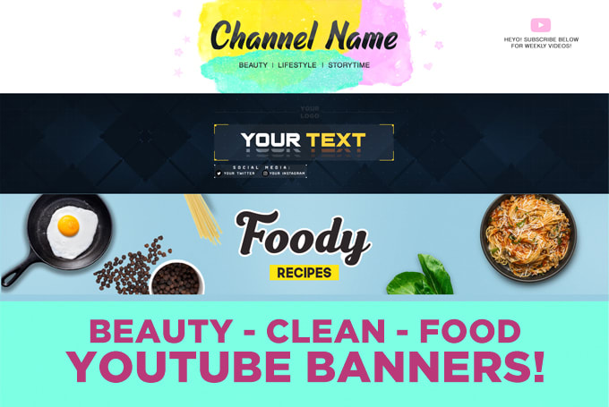 Design a clean youtube banner by Sergiolatif | Fiverr