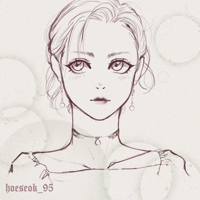 Do sketching in eyecatching anime art style by Rin1517 | Fiverr