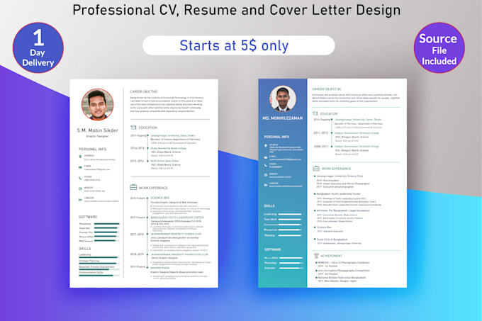 Design high quality cv, cover letter, professional resume by Mobin97 ...