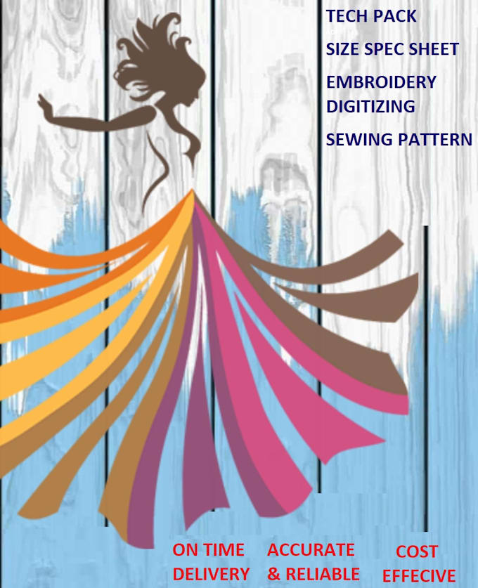 Fashion tech pack, size spec, sewing pattern, embroidery digitizing by ...