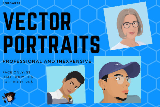 Draw a professional vector portrait by Zoroarts18 | Fiverr