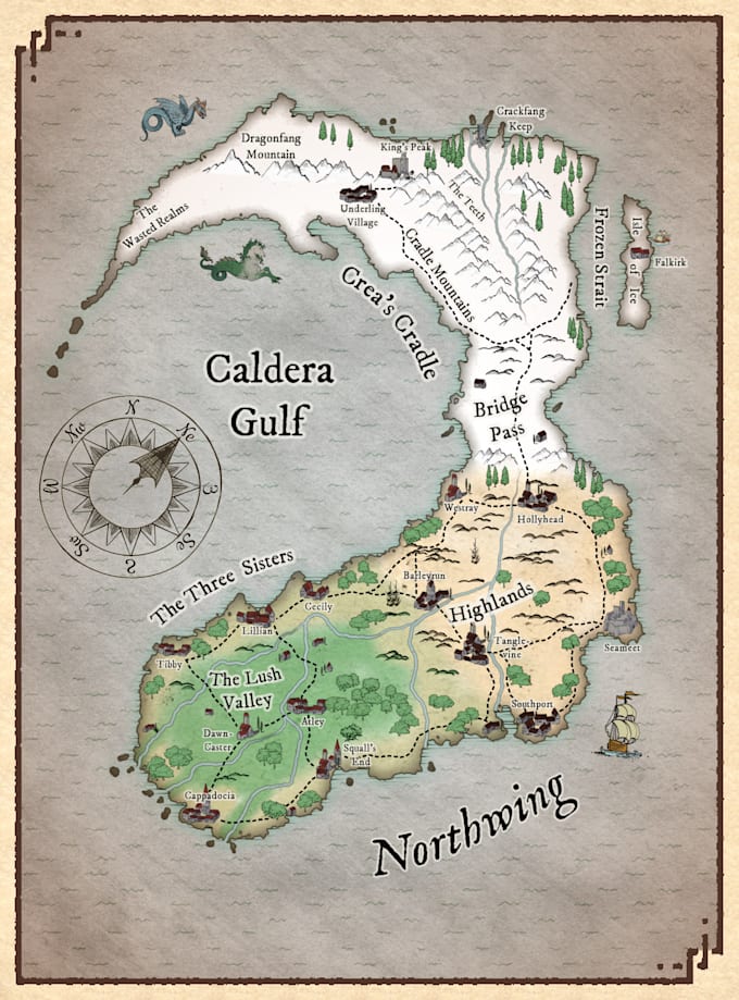 Draft beautiful world maps for your dnd campaign by Adammthornton | Fiverr