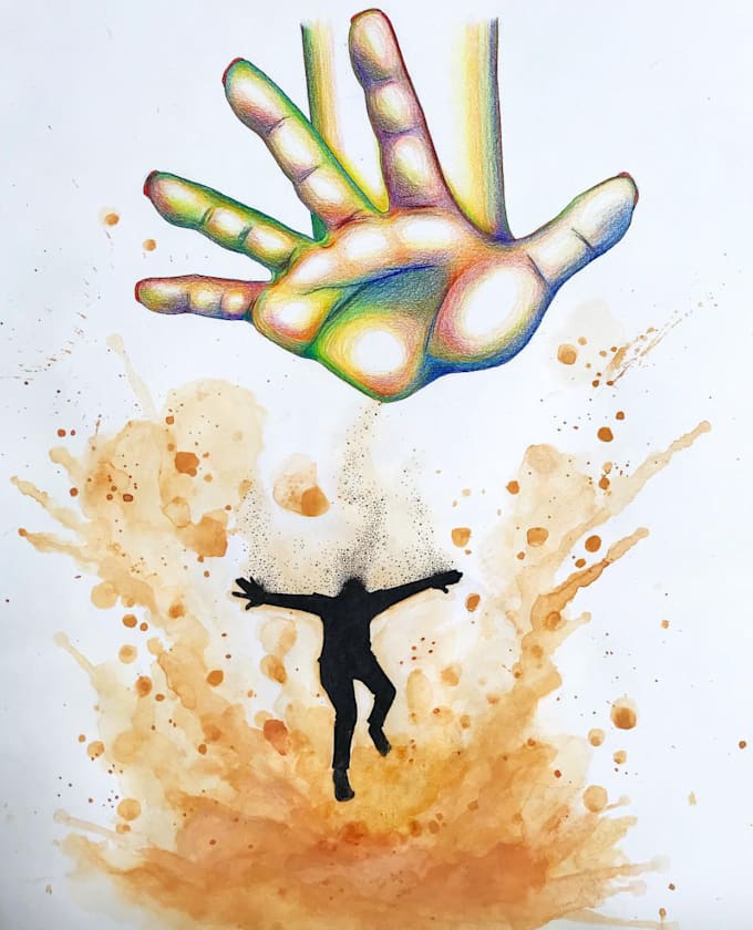 Create a custom mixed media drawing for you by Laurenmandall | Fiverr