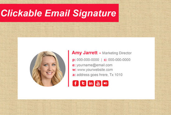 Create classic clickable email signature by Mahendra2515 | Fiverr