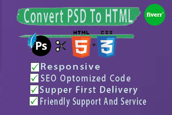 Convert psd to html responsive using bootstrap by Sabbir_ahmed_10 | Fiverr