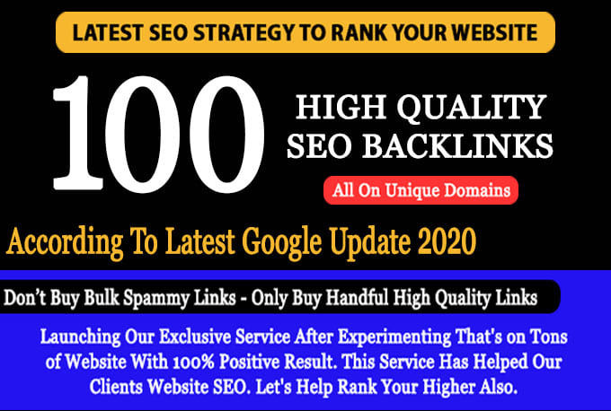 Create manually 100 unique domain seo backlink on da 100 to 80 by ...