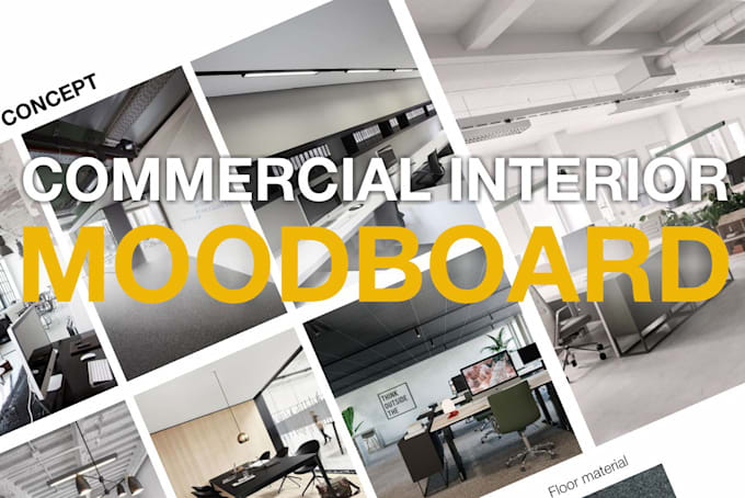 Do a mood board for your commercial interior by Kiriinterior | Fiverr