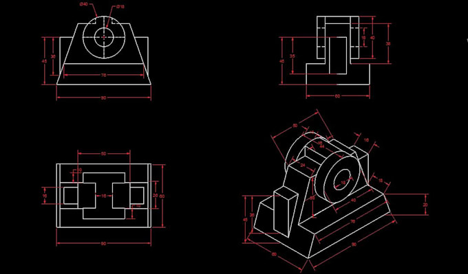 Make 2d views from isometric drawing using autocad by Mnoman9689 | Fiverr