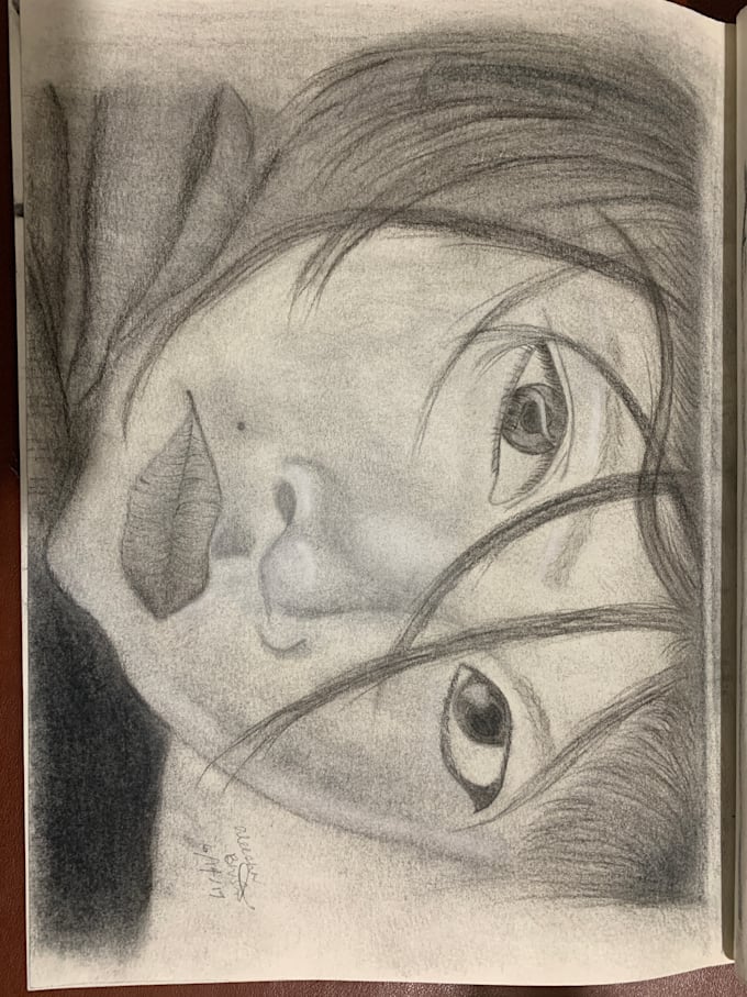 Draw a realistic drawing of your reference photo by Aleeshabhatti | Fiverr