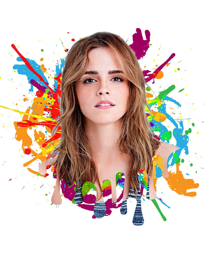 Make your portrait with a paint splash on it by Sahdijiffry | Fiverr
