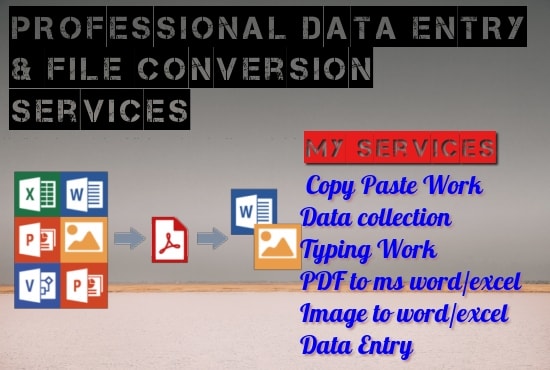 Do file conversion, data entry and typing job by Ajinnithin | Fiverr
