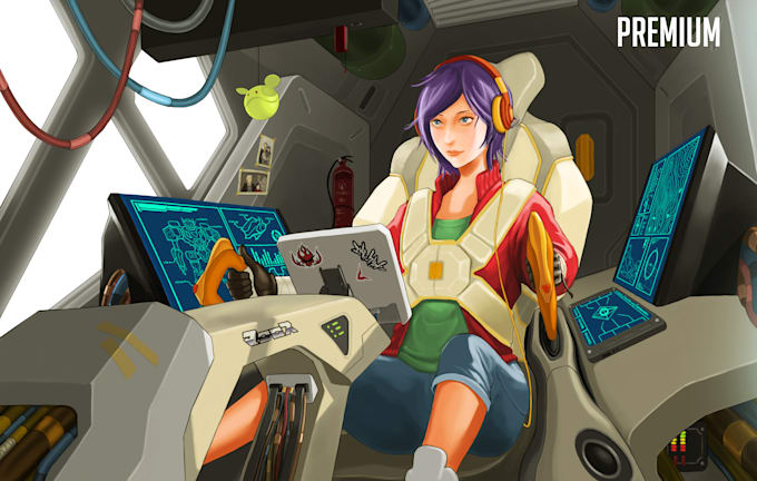 Make a professional character and concept art illustration by ...