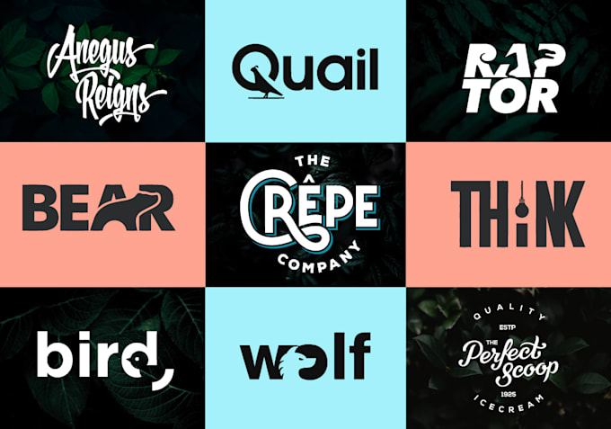 Create a modern text based negative space logo for your business by ...