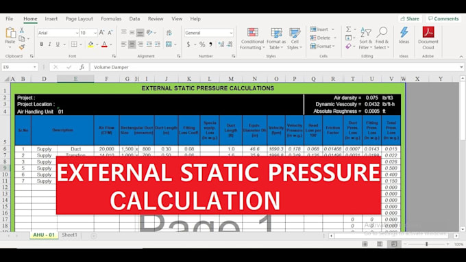 Do esp external static pressure calcs for hvac drawings by Hamzas25 ...