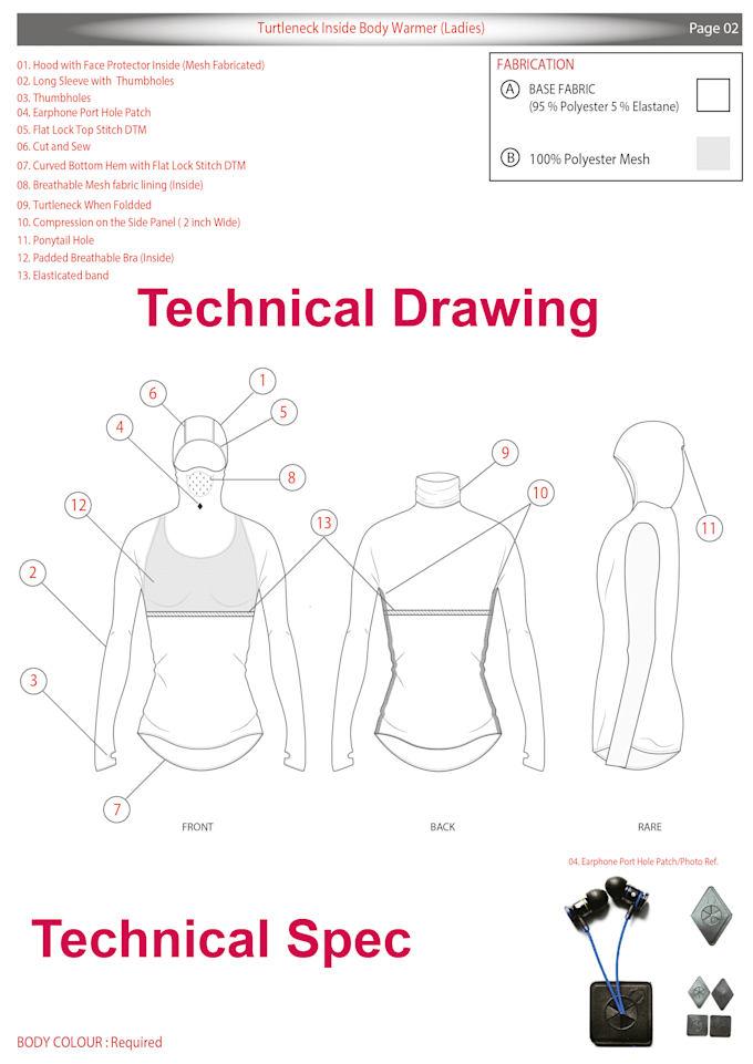 Garment technical drawing, tech pack, bom sheet by Rjvkhn | Fiverr