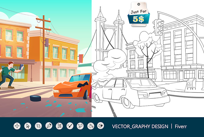 Convert any image to outlines, vector line art illustration by Vector ...
