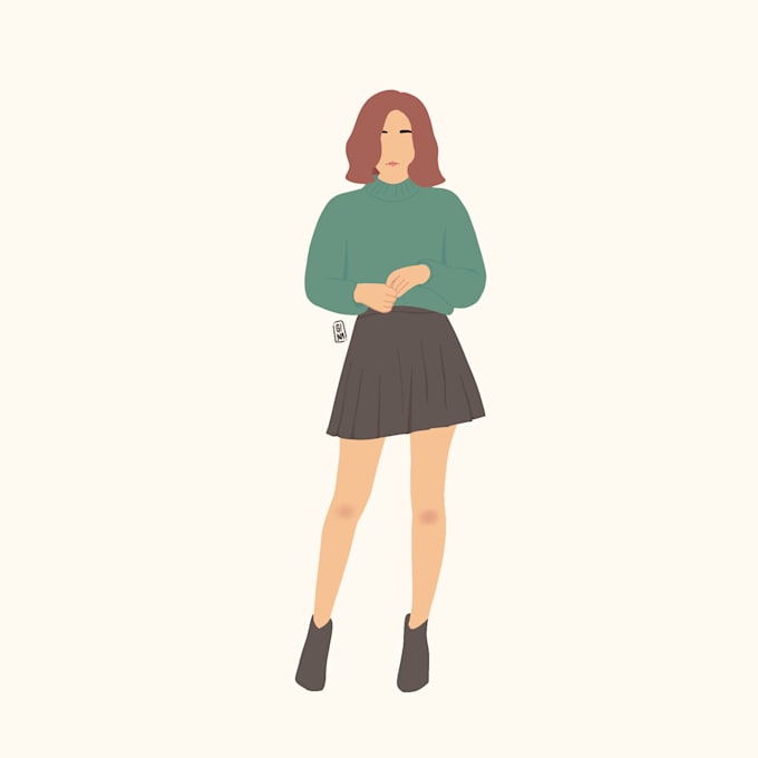 Draw a 2d minimalist illustrations of people by Garisbiru | Fiverr